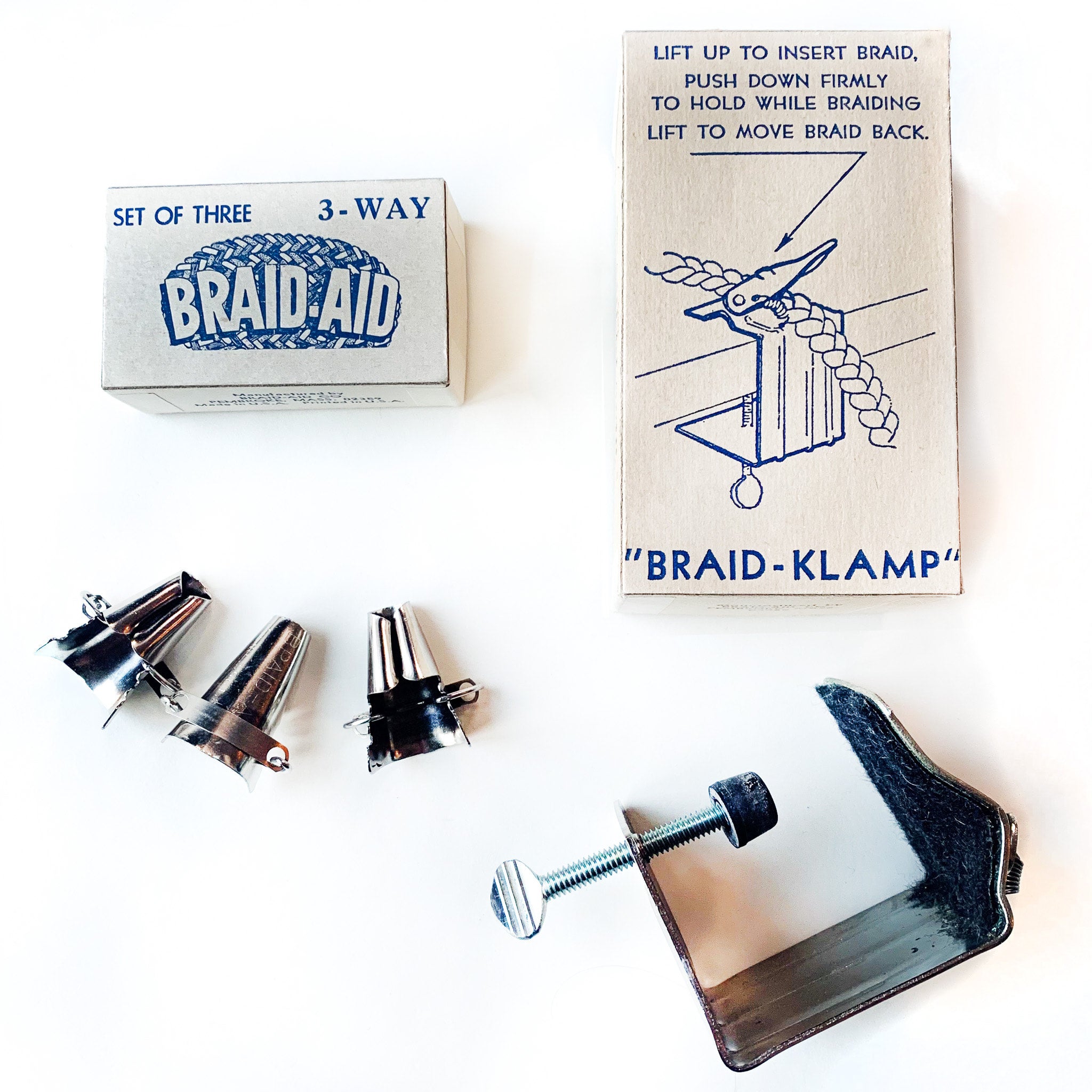 UP 2527, Rug Braiding Supplies by Braid Aid: Clamp and Cones | Up-Stitch